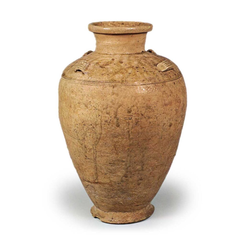 Seto ware: jar with four handles, ash glaze. | Ceramics Story