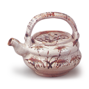 Shino wine pot with bamboo design – Ceramics Story