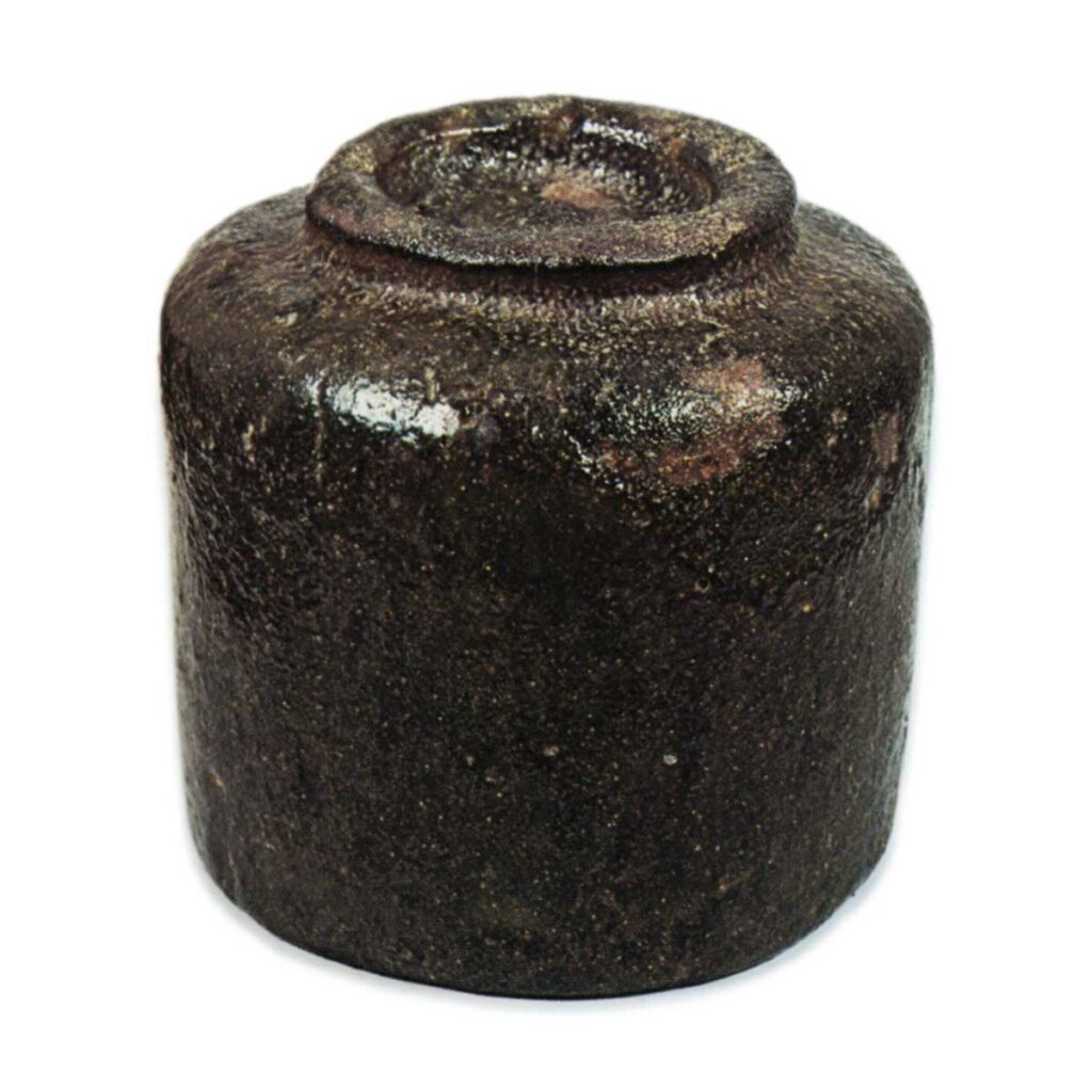 Chojiro: cylindrical tea bowl, known as “Koke-shimizu”, Black Raku ...