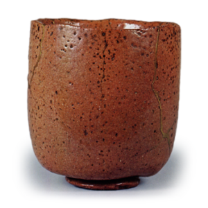 Kõetsu: cylindrical tea bowl, Red Raku – Ceramics Story