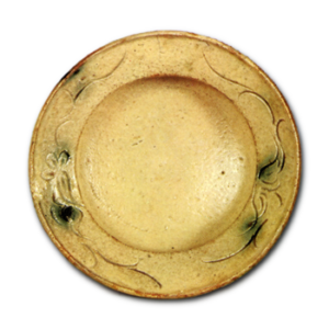 Yellow Seto bowl with clove-flower scroll design – Ceramics Story