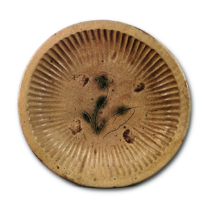 Yellow Seto shallow bowl with iris design – Ceramics Story