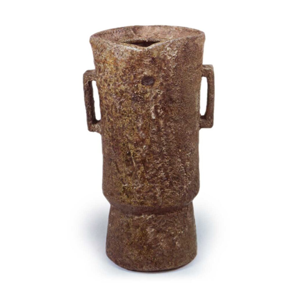 Tamba Square-mouthed flower vase with two handles | Ceramics Story