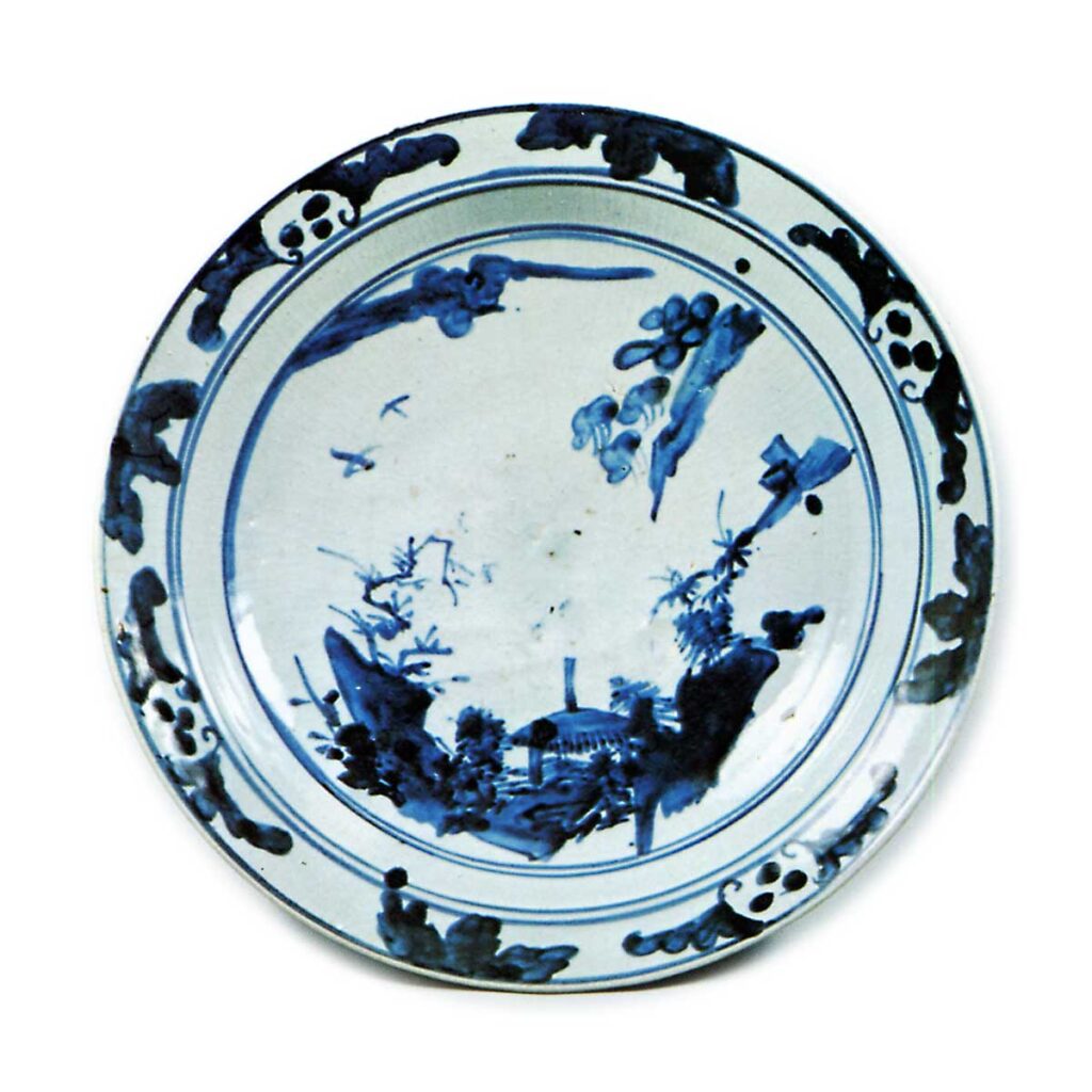 Large bowl with landscape design, | Ceramics Story