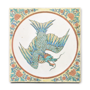 Plaque with winged dragon design, enamelled ware – Ceramics Story
